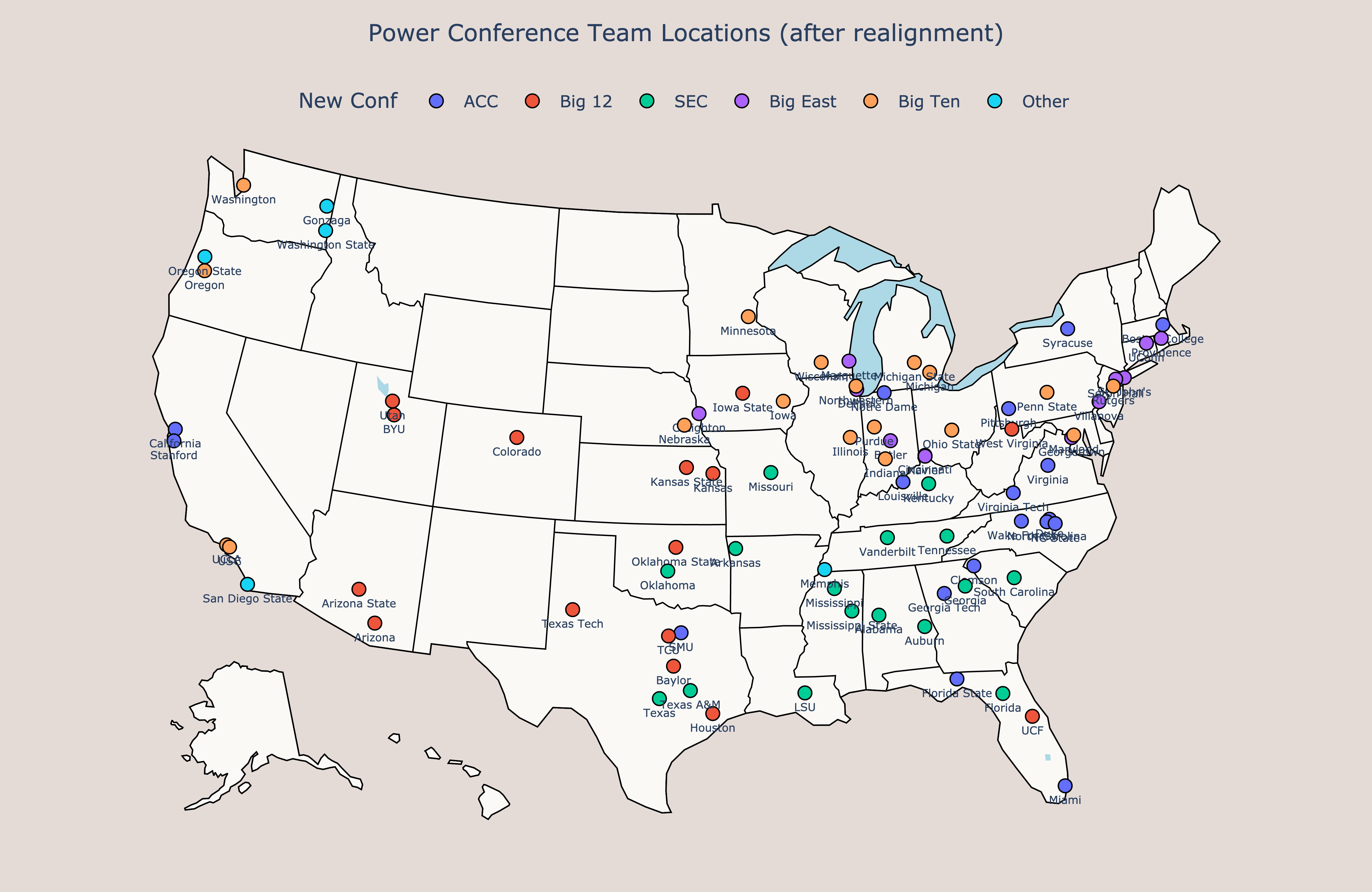 What if College Conferences were Based on Regionality Only? – Best Ball ...